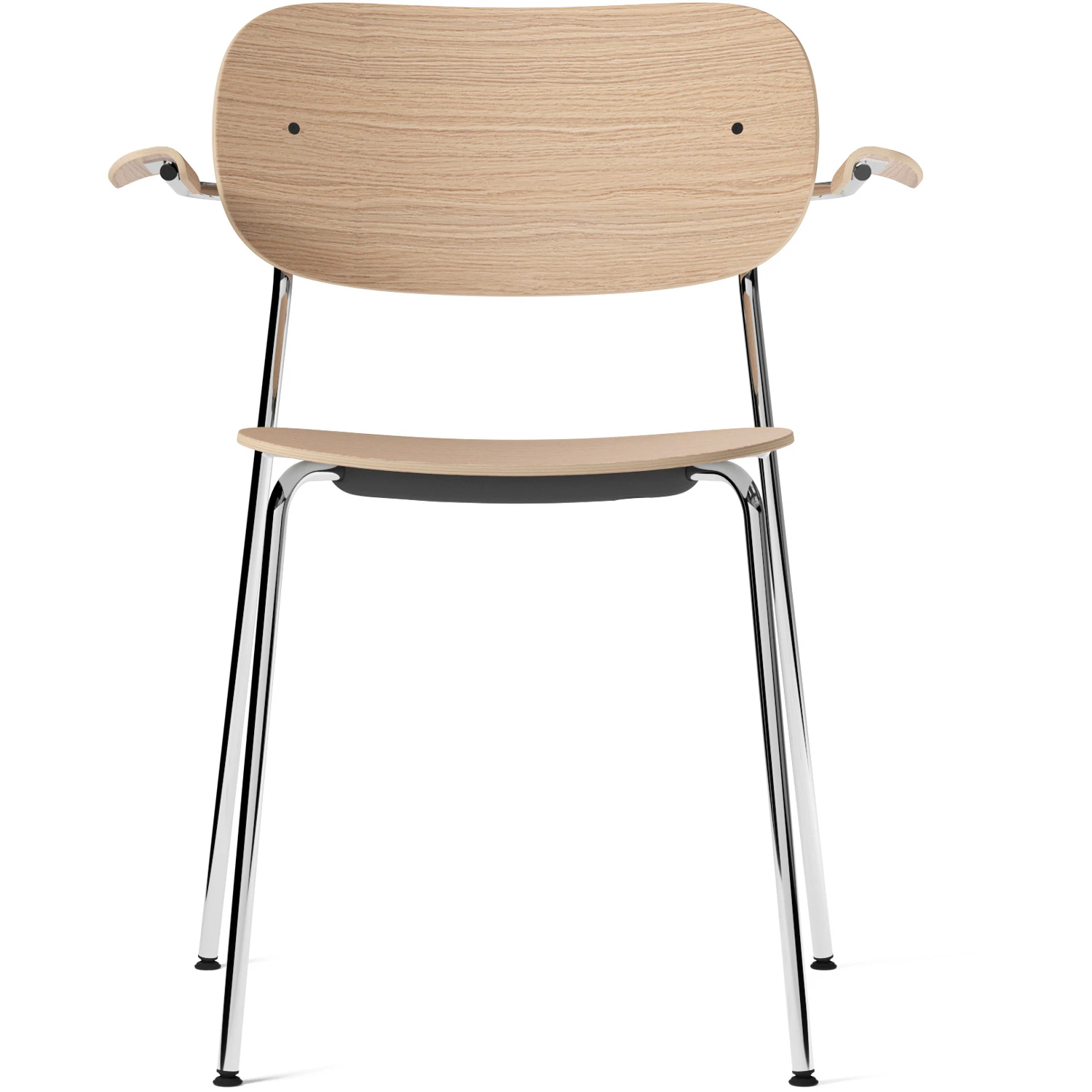 Co Spisestol Forkrommede Ben, Sete + Rygg + Arm Natural Oak | Rum21.no